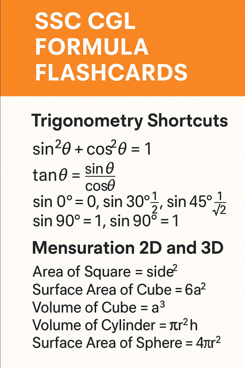 SSC CGL Formula Flashcards (Downloadable) - NetPractice | SSC CGL ...